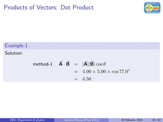 General Physics (Phys 1011): Vectors Basics | PDF
