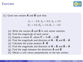General Physics (Phys 1011): Vectors Basics | PDF