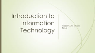 1.0 Introduction to Information Technology | PDF