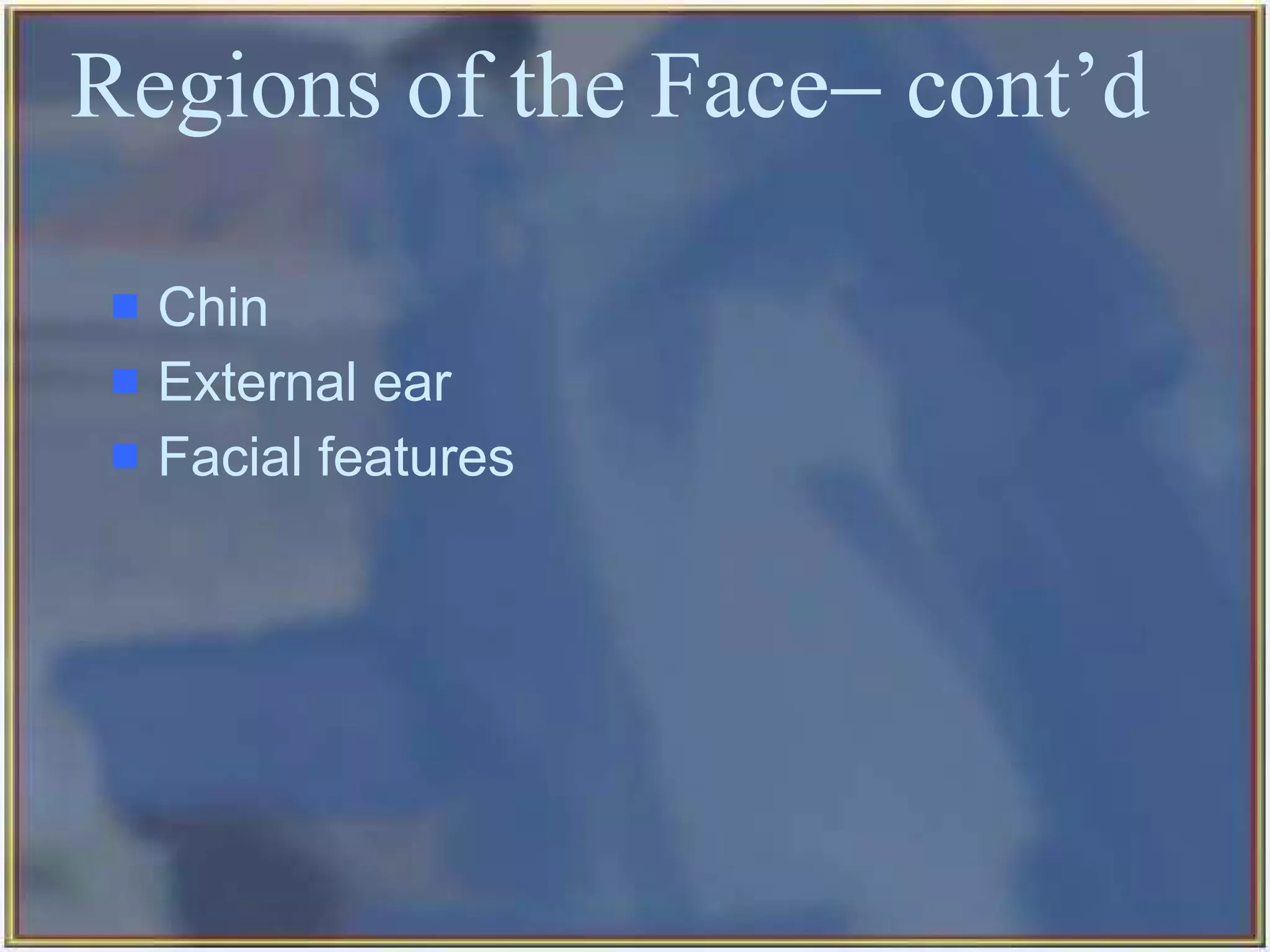 landmarks of face and oral cavity | PPT