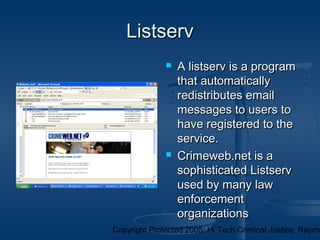 The Internet and Law Enforcement | PPT