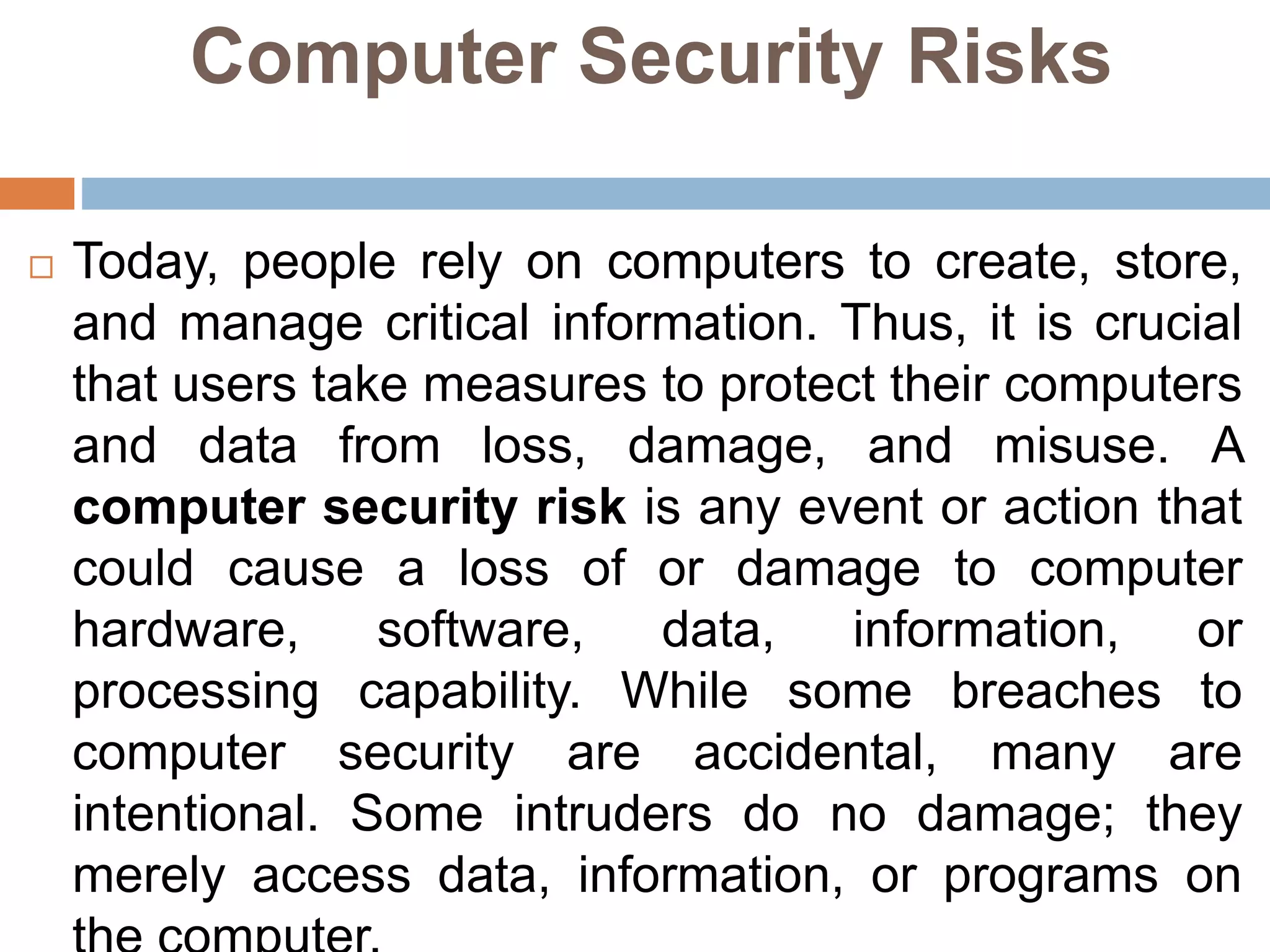 Ch # 10 computer security risks and safe guards | PPT