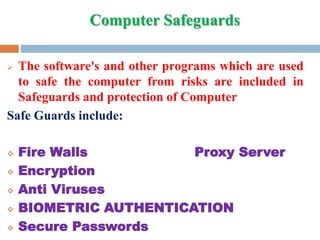 Ch # 10 computer security risks and safe guards | PPT