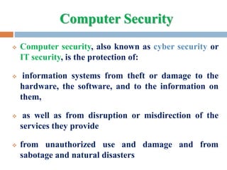 Ch # 10 computer security risks and safe guards | PPT