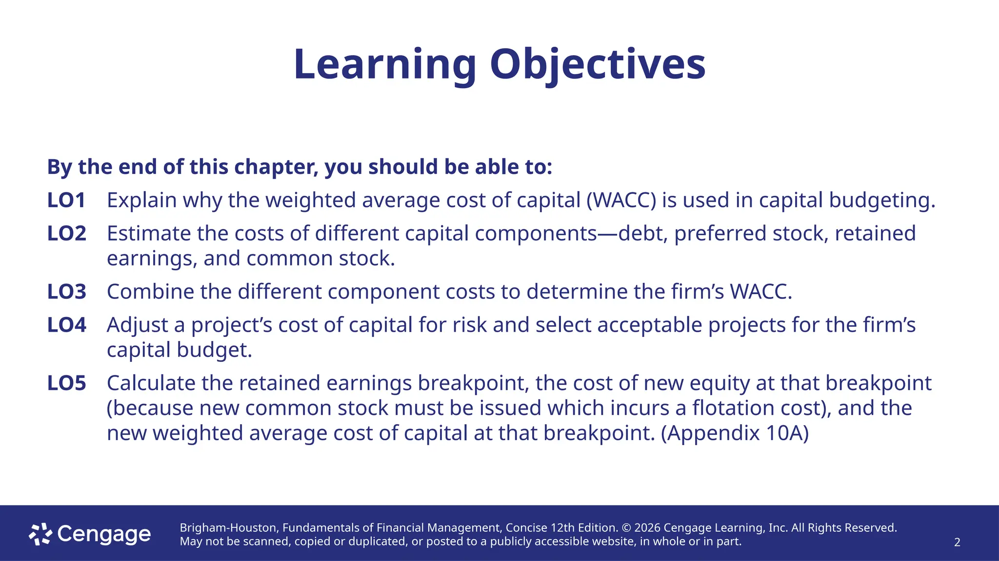 Fundamentals of Financial Management, Concise 12e Chapter 10: The Cost ...