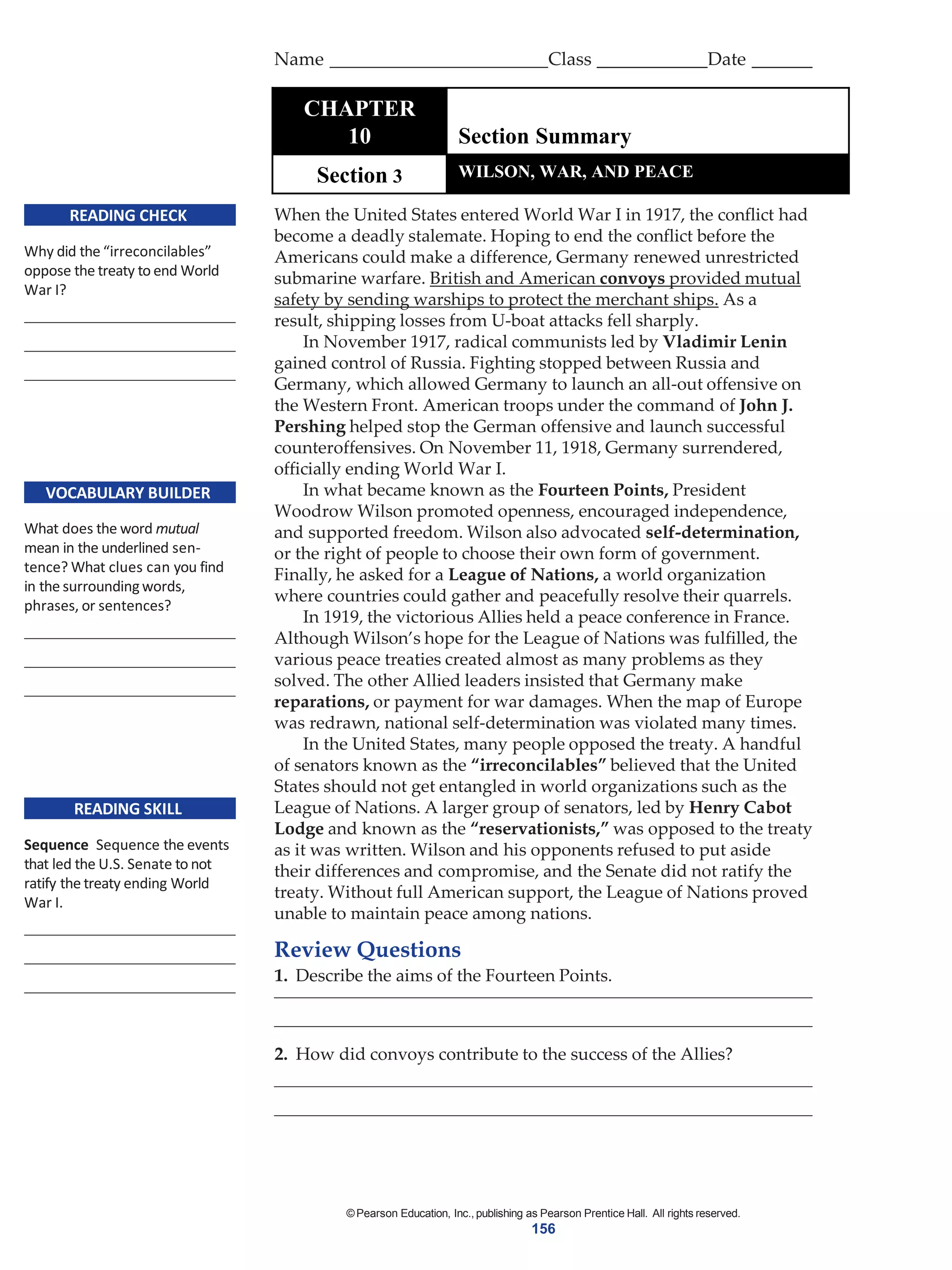 Chapter 10 Reading Guide | PDF