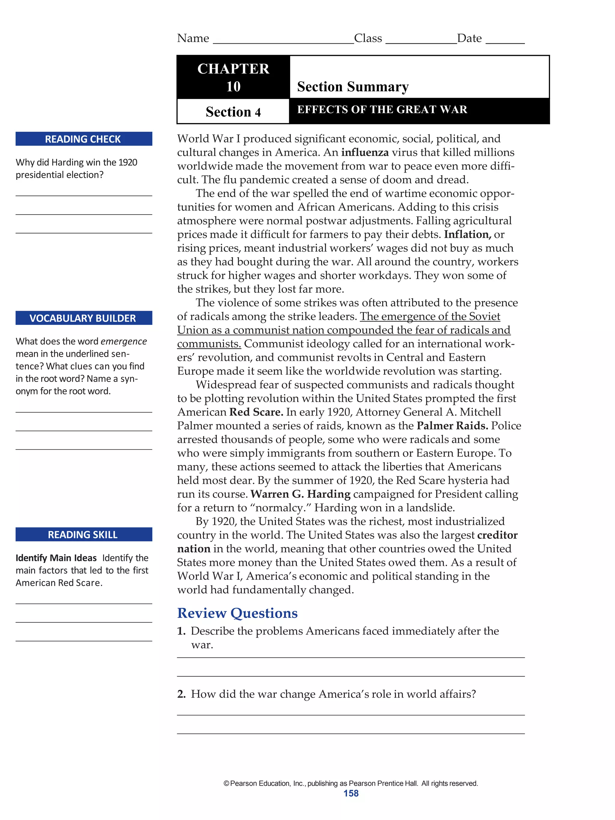 Chapter 10 Reading Guide | PDF