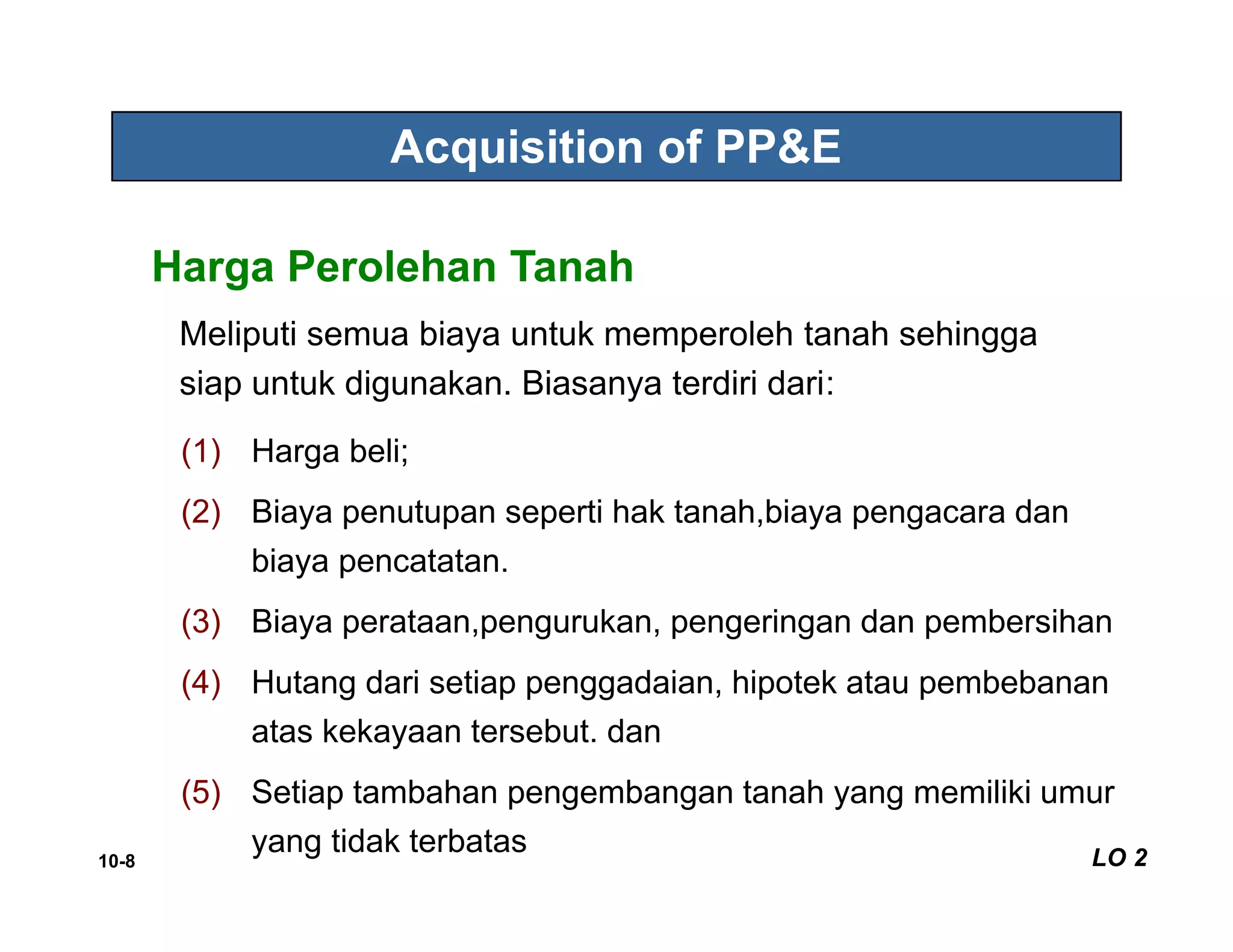 Ch10 perolehan aktiva tetap | PDF
