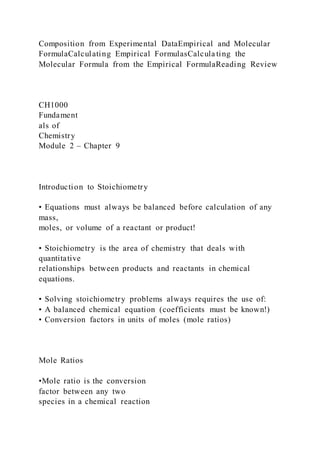 CH1000 Fundamentals of ChemistryModule 2 – Chapter 6 | DOCX