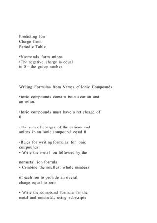 CH1000 Fundamentals of ChemistryModule 2 – Chapter 8 | PDF