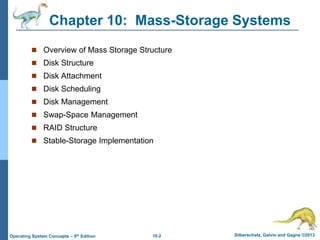 Chapter 10: Mass-Storage Systems edition 9 schitezer | PPT