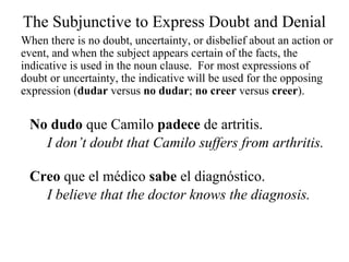 The subjunctive to express doubt and denial | PPT