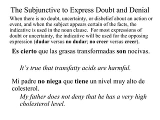 The subjunctive to express doubt and denial | PPT