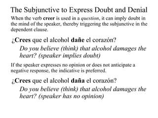 The subjunctive to express doubt and denial | PPT