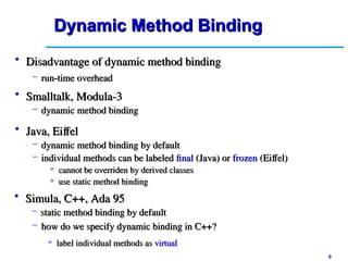 dynamic binding ppt is important for education perpose | PPT | Programming Languages | Computing
