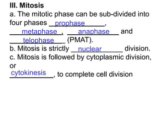 Biology- Cell Cyle - Mitosis and Meiosis | PPT