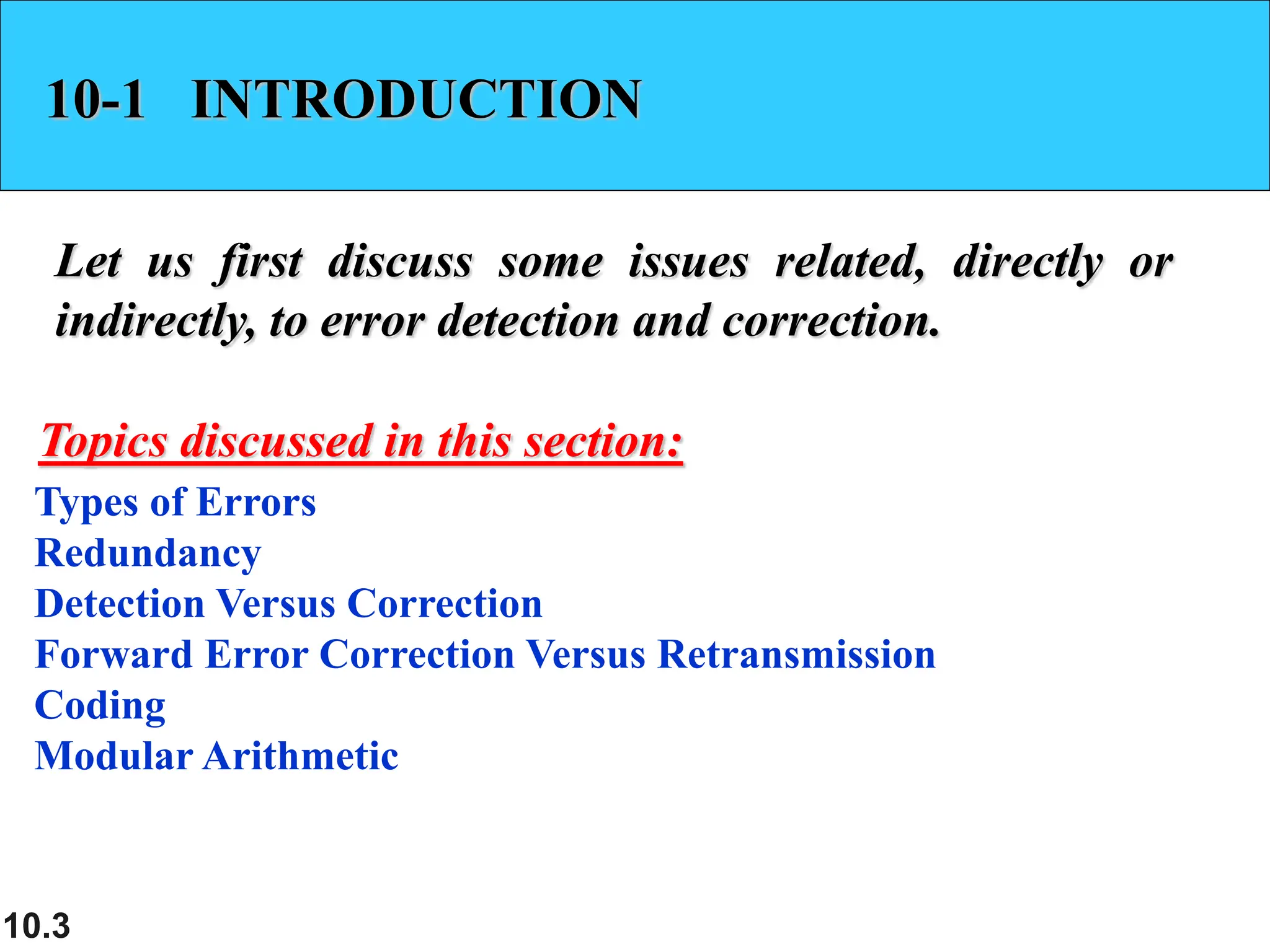 DCN Slides ch10 Error Detection and Correction.ppt