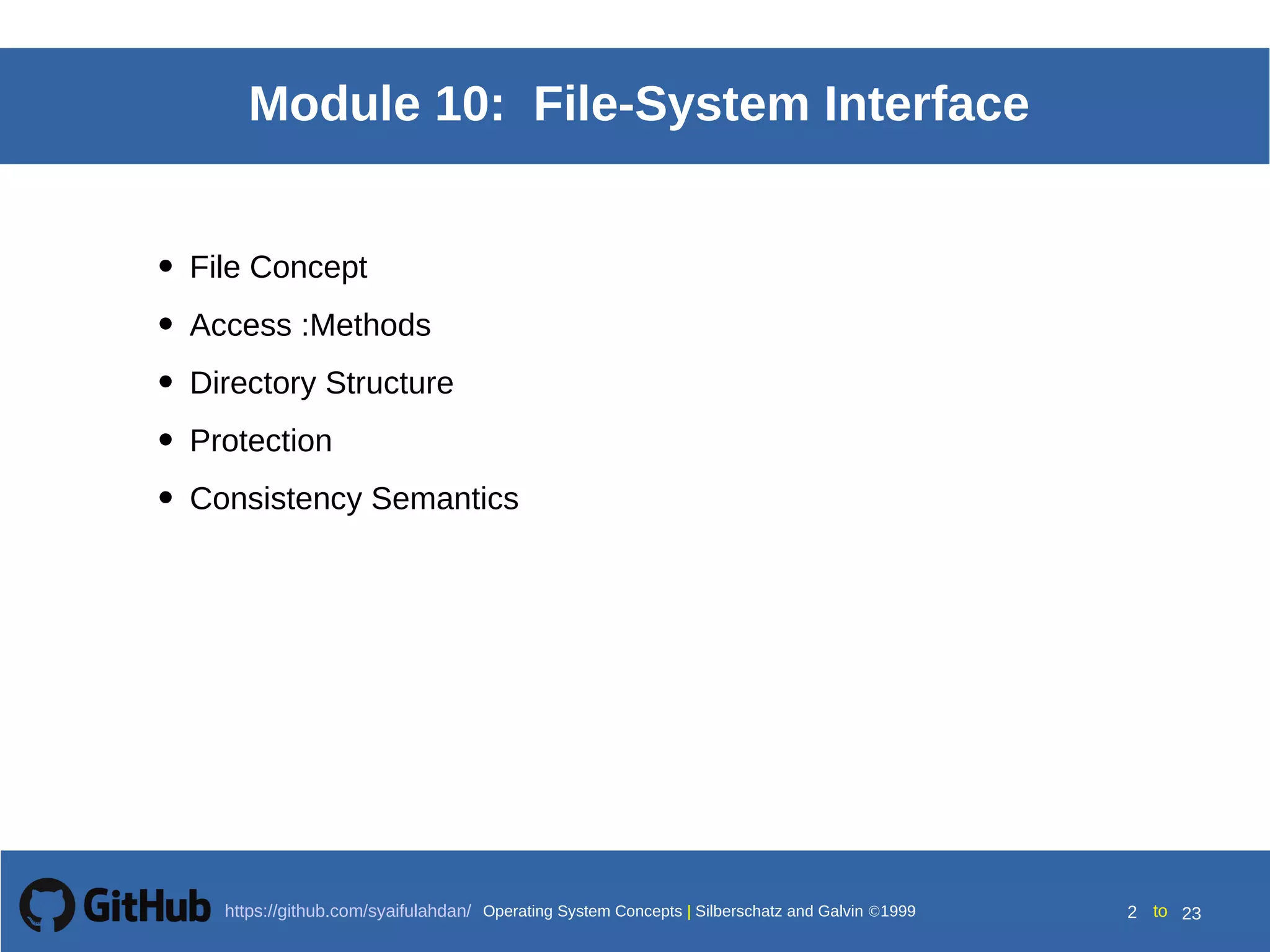Operating System Ch10 File System Interface Ppt