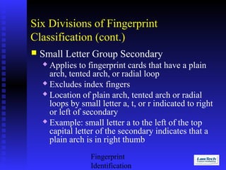 fingerprint classification systems Henry and NCIC | PPT