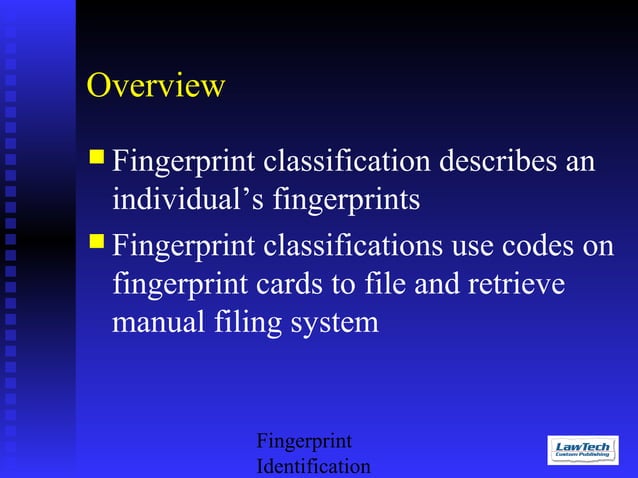 fingerprint classification systems Henry and NCIC | PPT