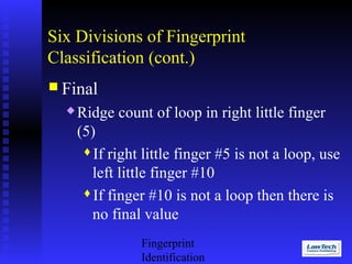fingerprint classification systems Henry and NCIC | PPT