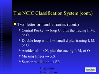 fingerprint classification systems Henry and NCIC | PPT