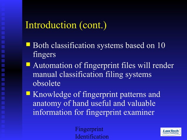 fingerprint classification systems Henry and NCIC | PPT