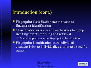 fingerprint classification systems Henry and NCIC | PPT