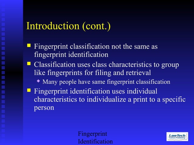 fingerprint classification systems Henry and NCIC | PPT