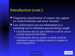 fingerprint classification systems Henry and NCIC | PPT