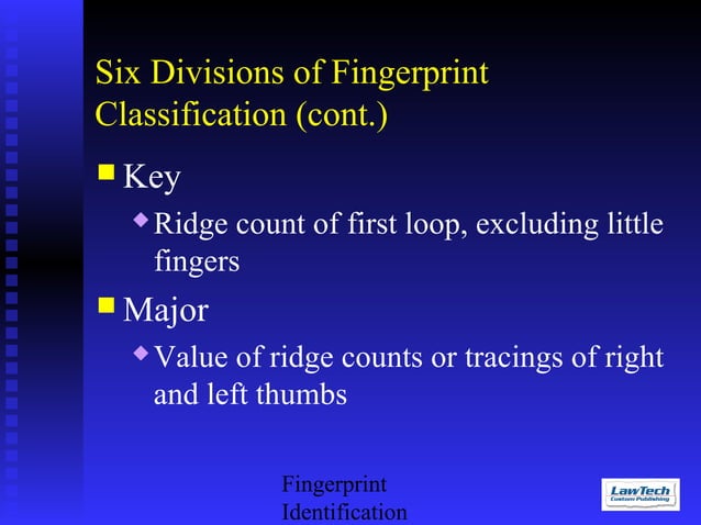 fingerprint classification systems Henry and NCIC