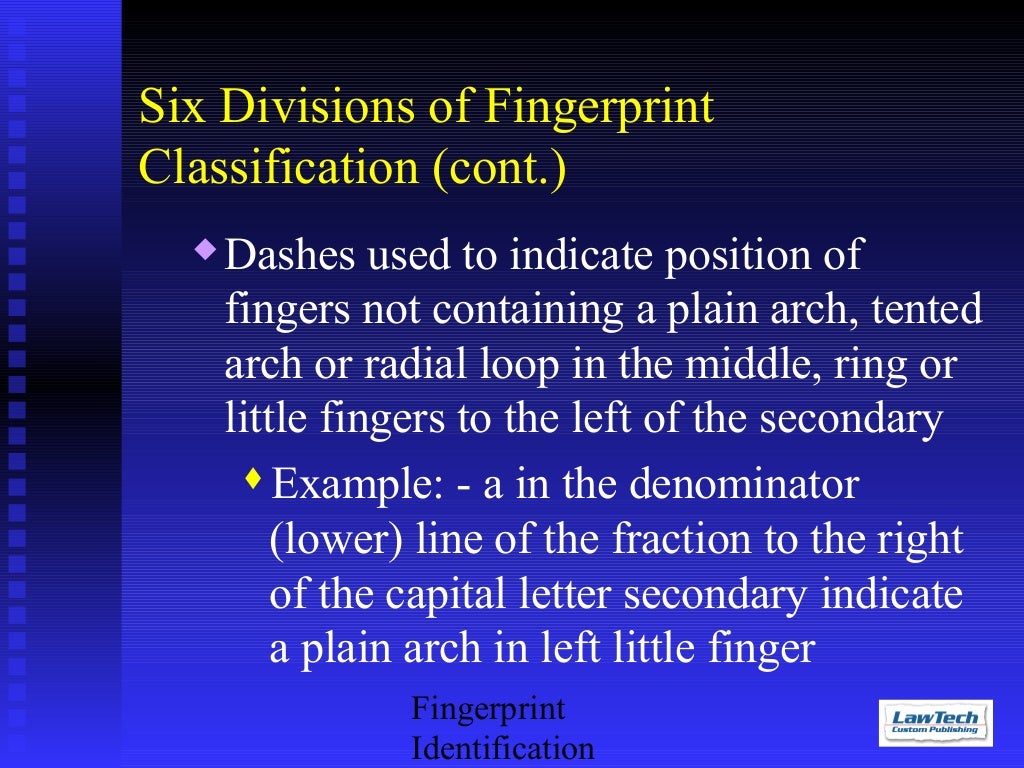 fingerprint classification systems Henry and NCIC