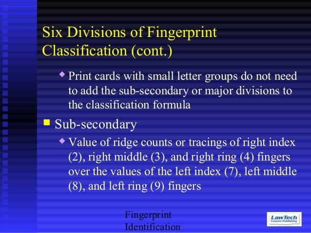 fingerprint classification systems Henry and NCIC