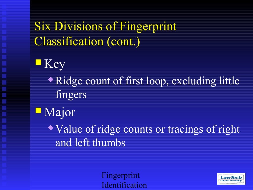 fingerprint classification systems Henry and NCIC