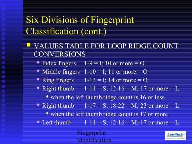 Fingerprint Classification Systems Henry And Ncic