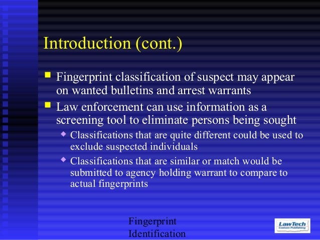 fingerprint classification systems Henry and NCIC