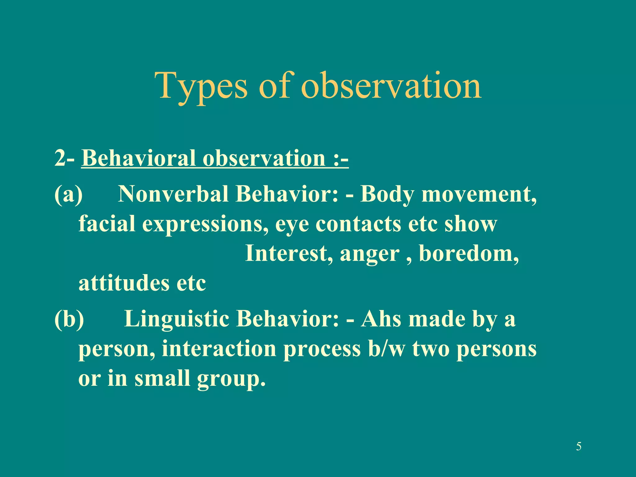 Ch10 observation | PPT