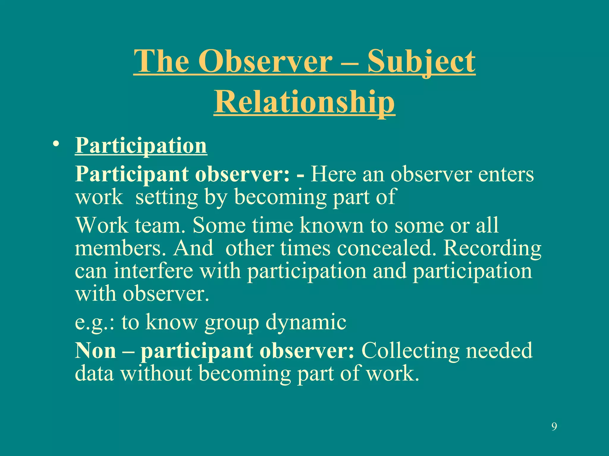 Ch10 observation | PPT