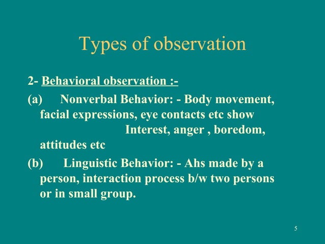 Ch10 observation | PPT