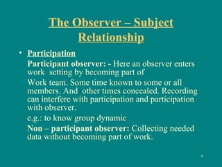 Ch10 observation | PPT