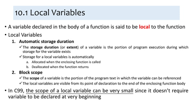 Ch10 Program Organization | PPT