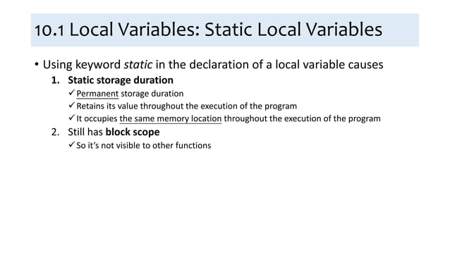 Ch10 Program Organization | PPT