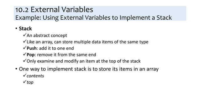 Ch10 Program Organization | PPT