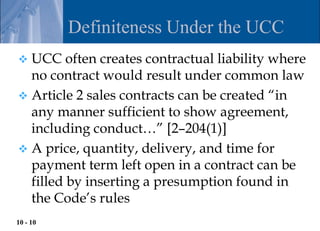 Chapter 10 – The Agreement: Offer | PPT