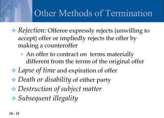Chapter 10 – The Agreement: Offer | PPT