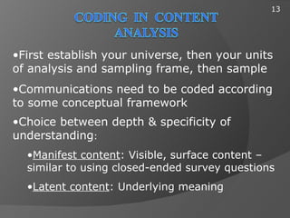 Ch11 Agency Records, Content Analysis, and Secondary Data | PPT