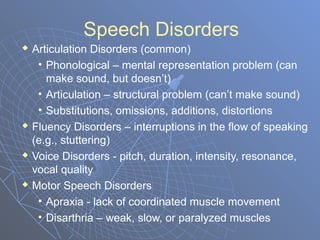 Chapter 11: Communication Disorders | PPT