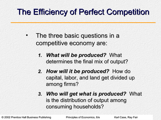 General Equilibrium and the Efficiency of Perfect Competition | PPT