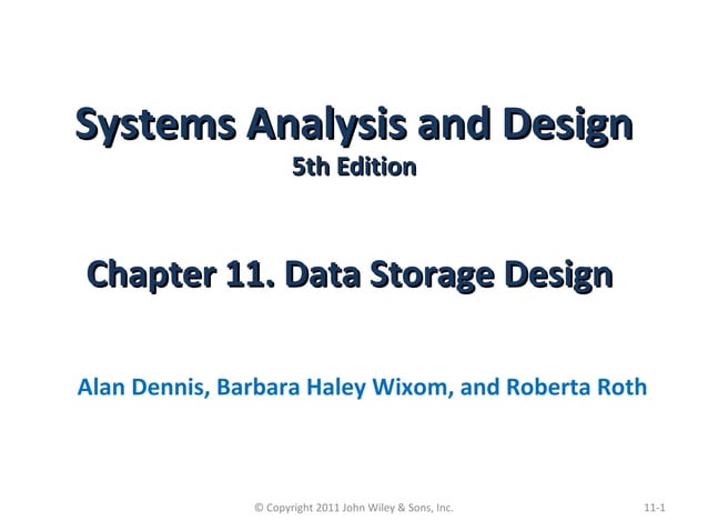 Ch11-Data Storage Design | PPT | Databases | Computer Software and ...