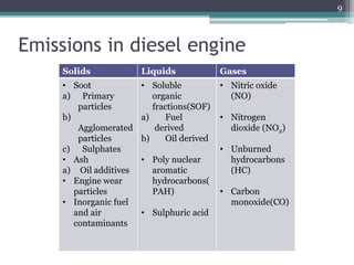 Pollutant,their formation and control in Internal Combustion Engines | PPT